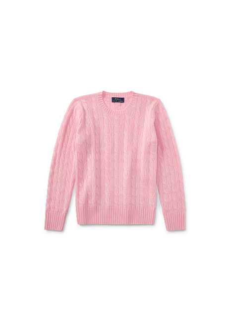 Cable Knit Cashmere Sweater In Pink Ralph Lauren® Hk
