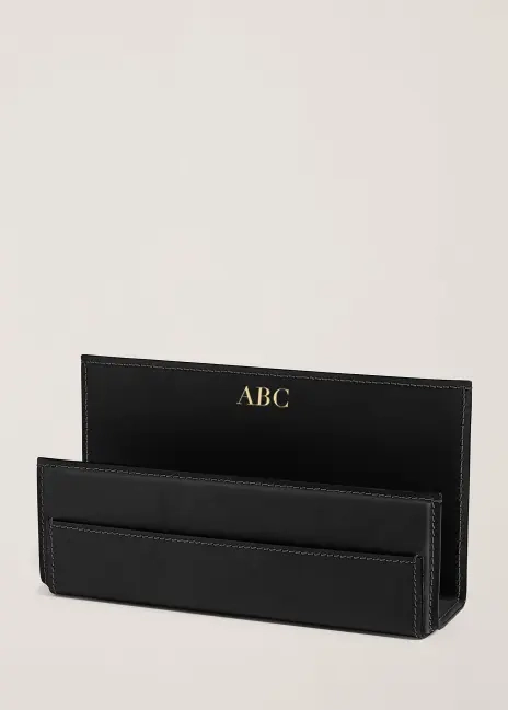 Brennan Leather Letter Rack in Black | Ralph Lauren® HK