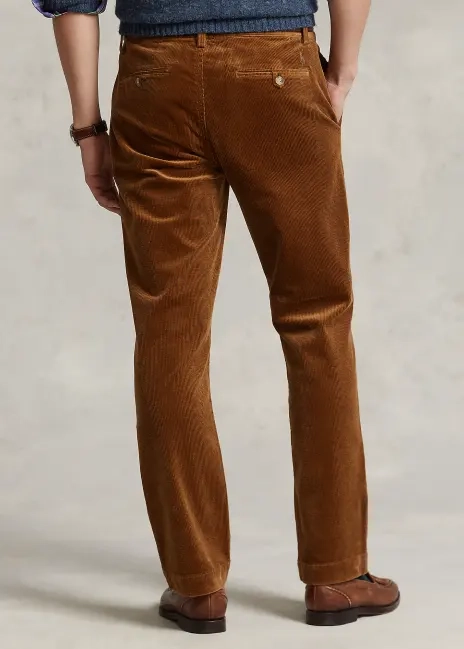 Stretch Straight Fit Corduroy Pant in Brown | Ralph Lauren® HK