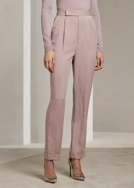 Evanne Linen-Blend Pant in undefined | Ralph Lauren® HK Evanne Linen-Blend Pant in undefined | Ralph Lauren® HK